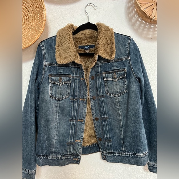 GAP | Jackets & Coats | Vintage Y2k Gap Fur Sherpa Lined Denim Jacket ...